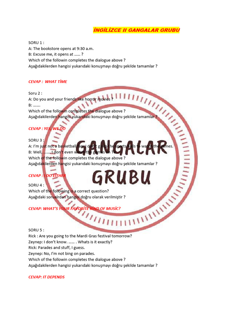 İngi̇li̇zce Ii - 2023 Arasinav | PDF