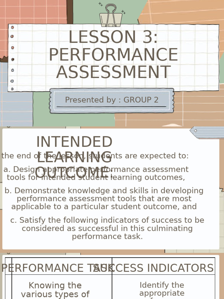 Group 2 Performance Assessment | PDF | Educational Assessment | Rubric ...