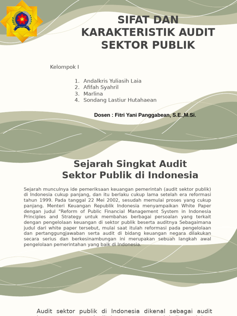 Sifat Dan Karakteristik Audit Sektor Publik | PDF