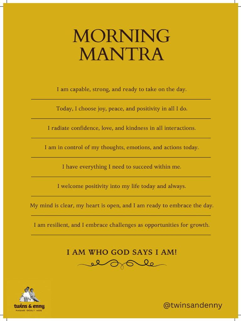 Morning Mantra Affirmations | PDF