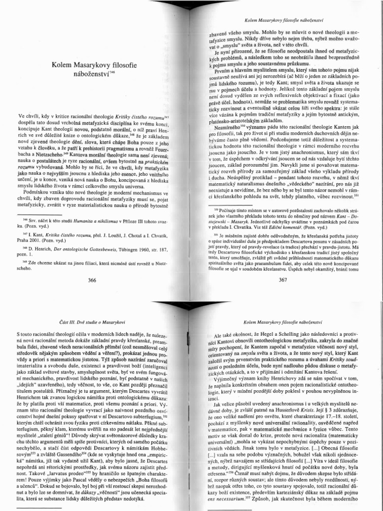 Patočka Kolem Masarykovy Filosofie Náboženství | PDF