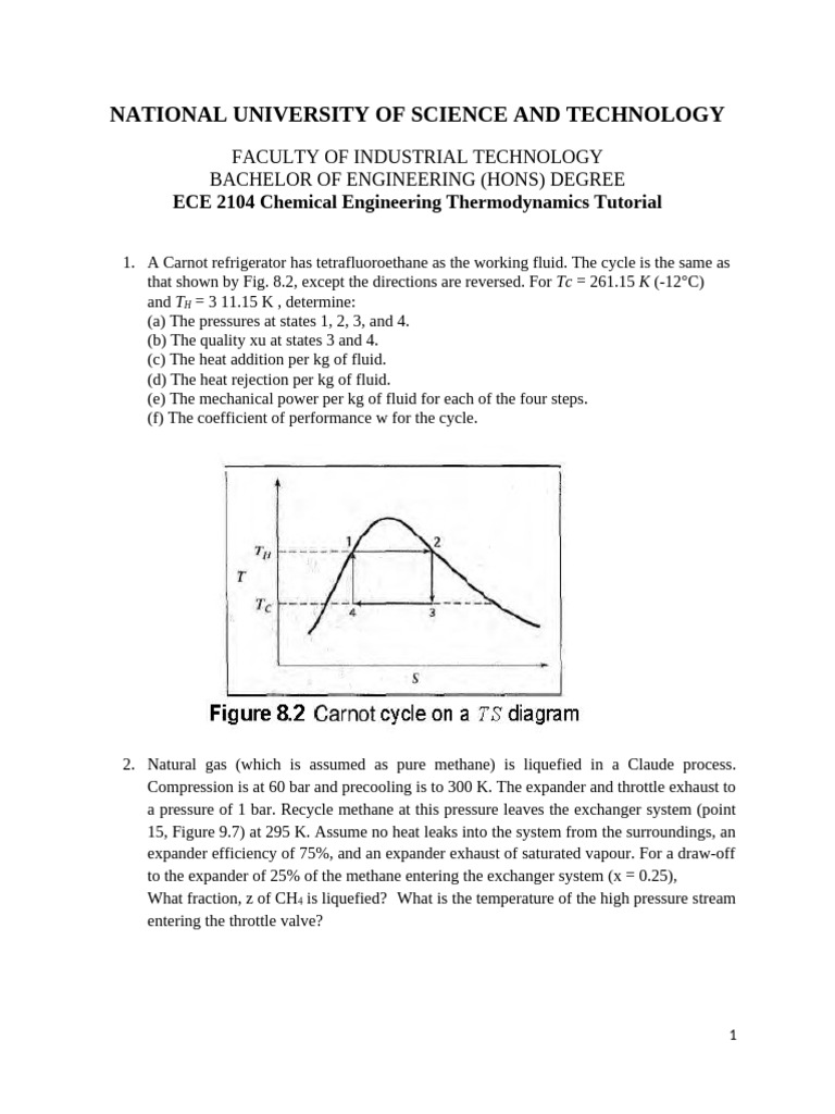 ECE 2104 Tutorial Refrigeration-1 | PDF | Science & Mathematics