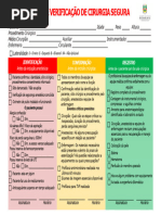 Check List Cirurgia Segura Novo REV 1 | PDF | Cirurgião | Cirurgia