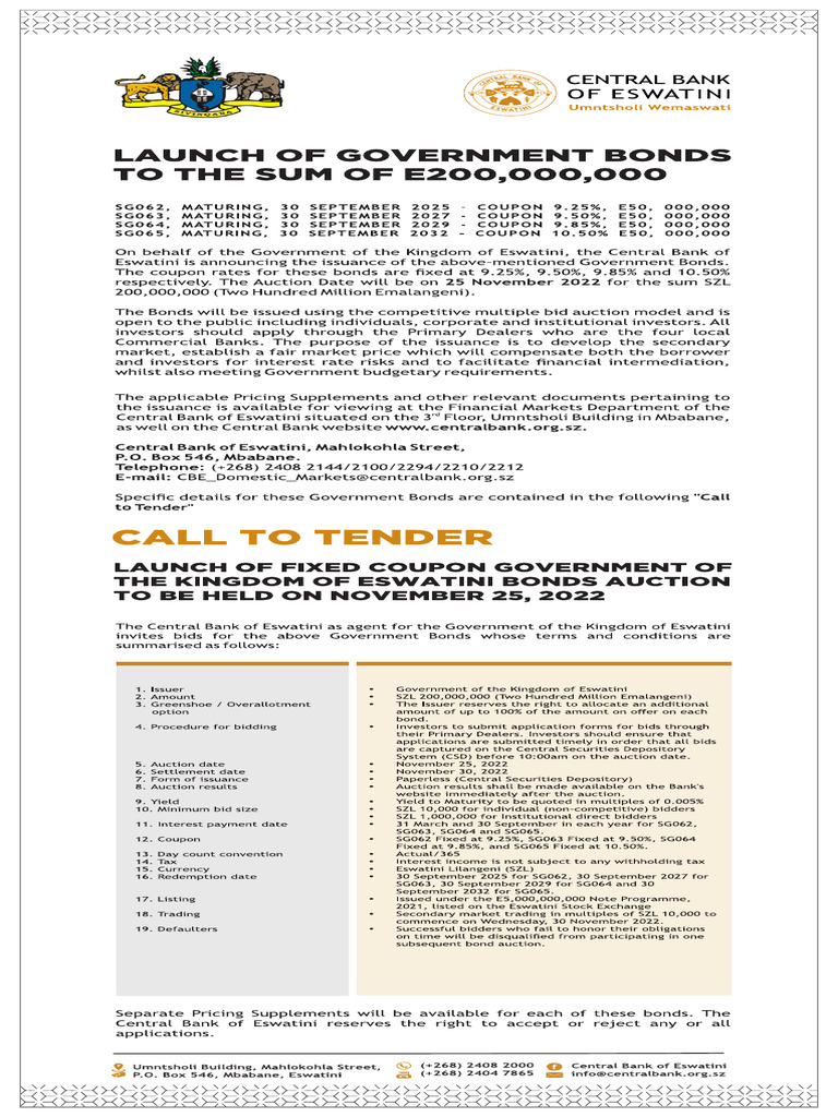 Government Bonds Advert Nov 2022 | PDF