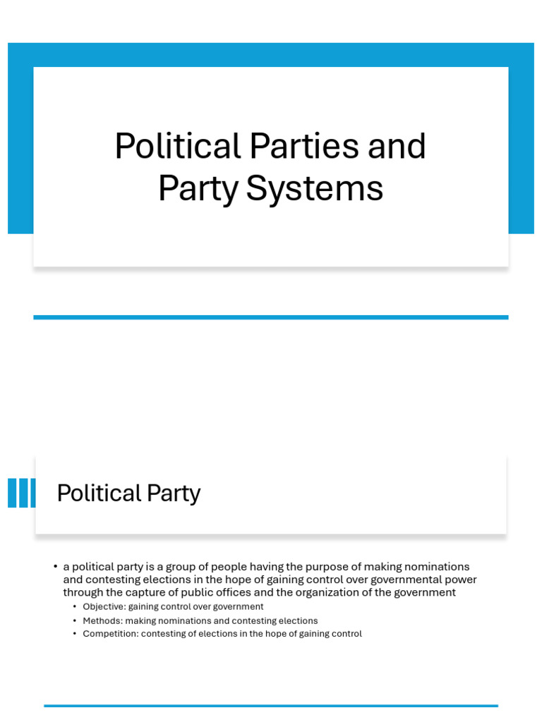 Political Parties and Party Systems 2024 | PDF | Political Parties ...