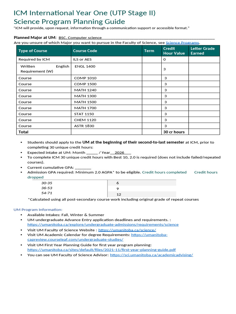 Science Program Planning Guide | PDF | Mathematics | Course Credit