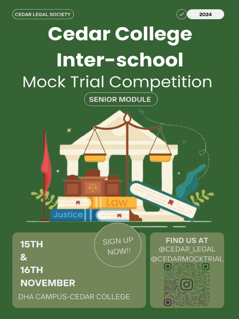 Senior Module - Cedar College's Inter School Mock Trial 2024 | PDF