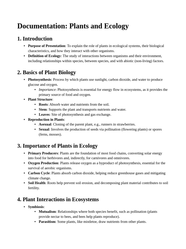Ecologyandplantsreport | PDF | Plants | Ecosystem