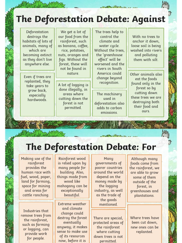 For and Against Ideas - Deforestation | PDF | Deforestation | Rainforest