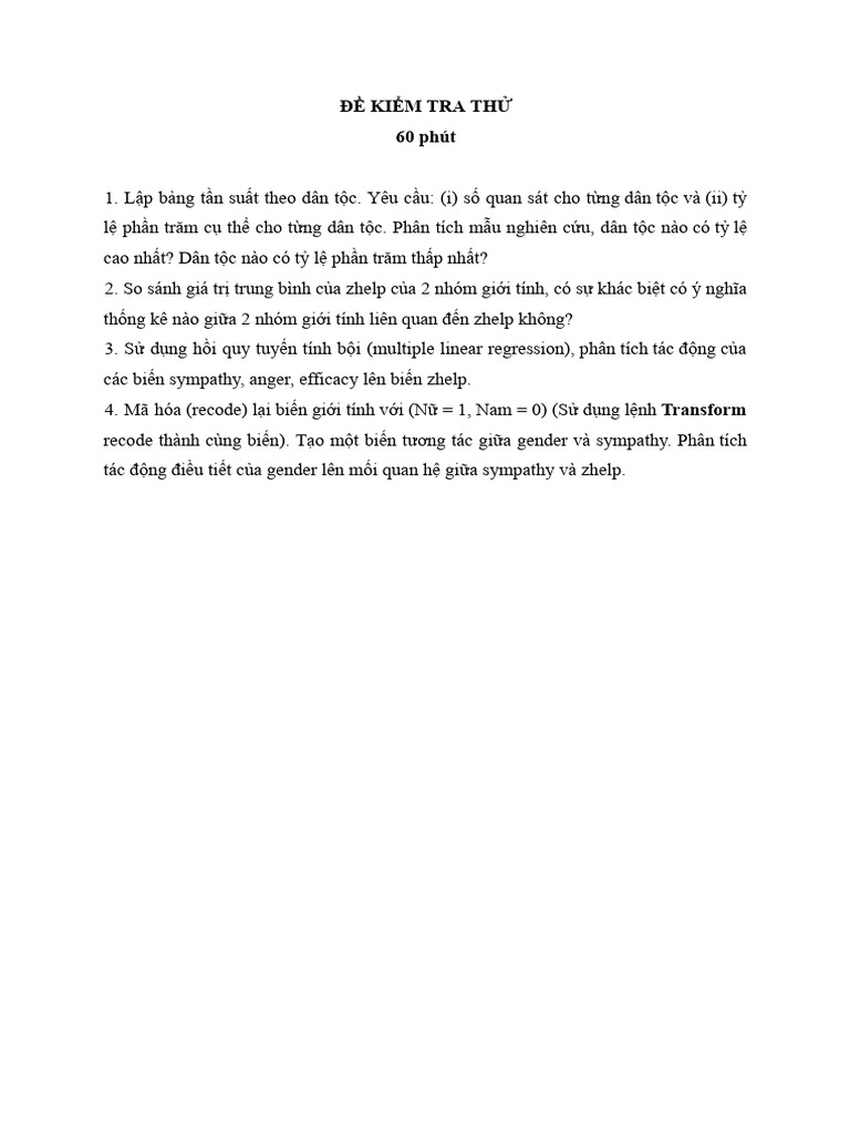 Đề Ktra Thử | PDF