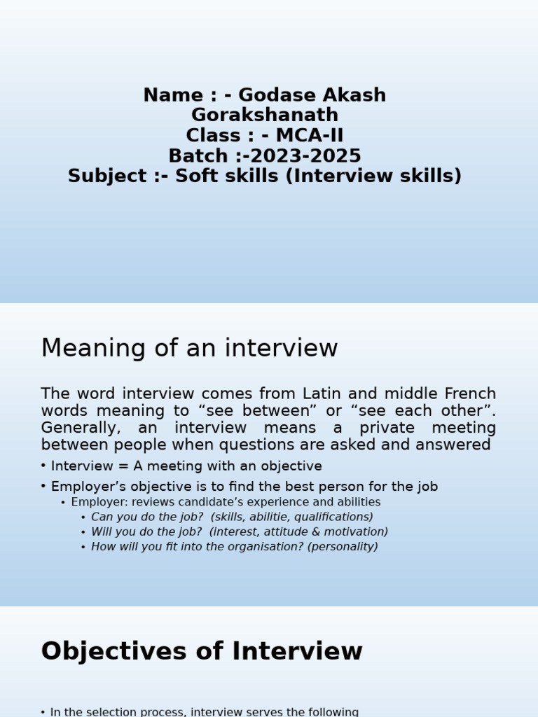 Interview Skills | PDF | Interview | Job Interview Interview Skills | PDF | Interview | Job Interview