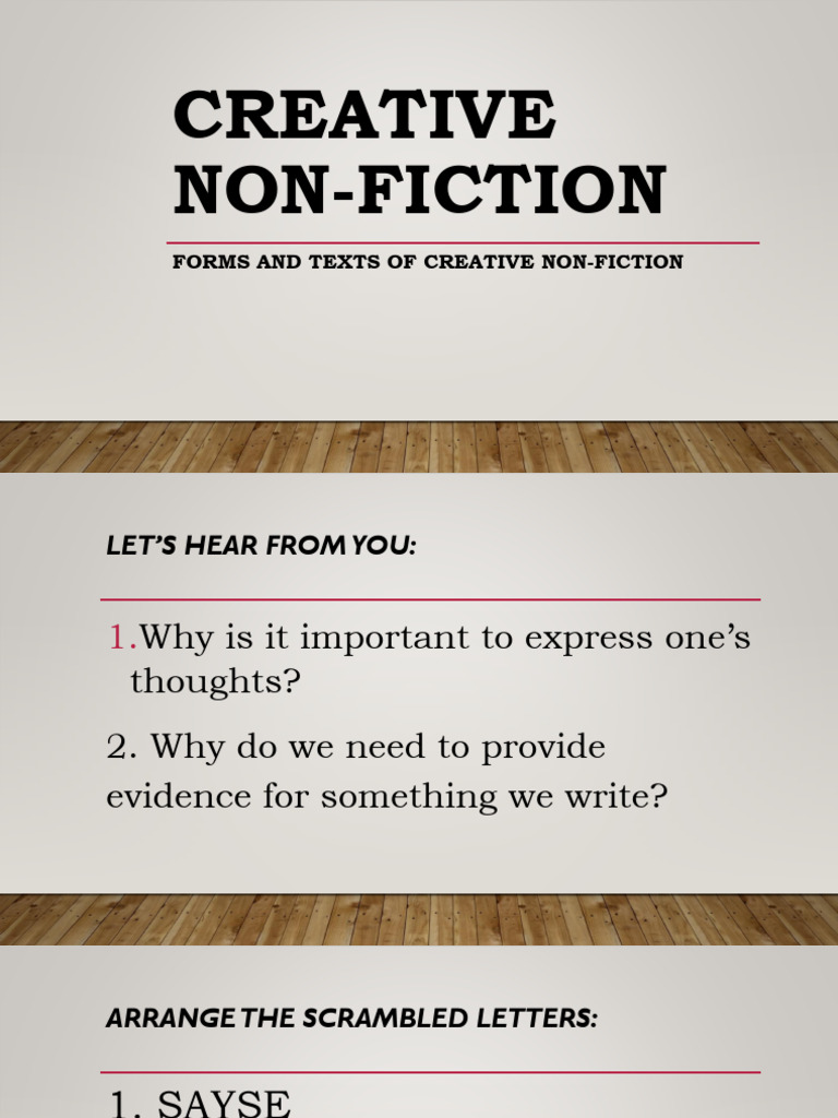 Forms and Texts of Creative Non-Fiction | PDF | Creative Nonfiction | Narrative