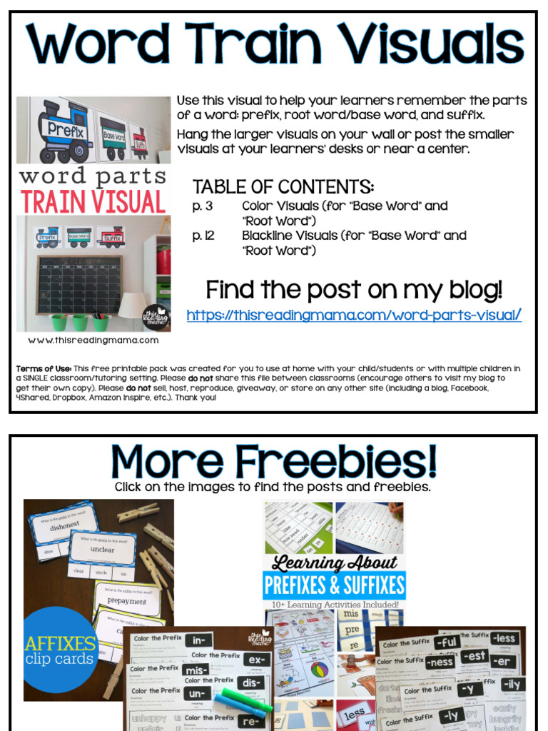 Word Parts Visuals for Learning | PDF | Language Arts & Discipline