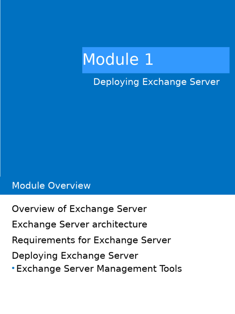 Deploying Exchange Server | PDF | Microsoft Exchange Server | Active Directory