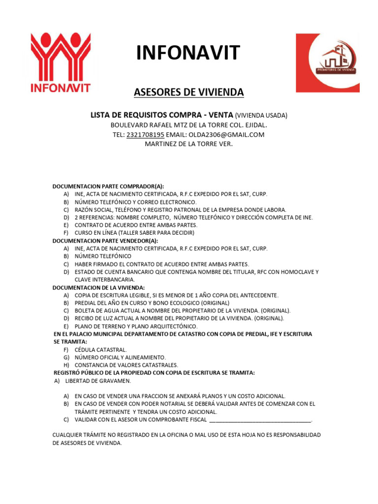 Requisitos Infonavit Oldair | PDF | Hogar, jardinería y bricolaje