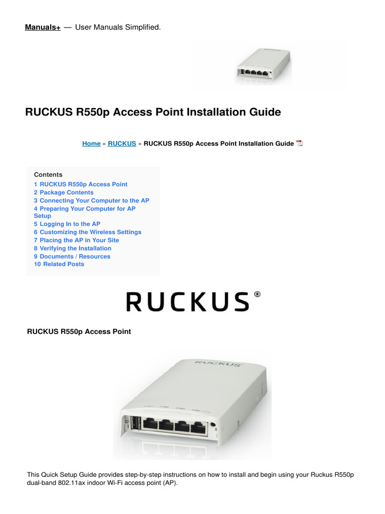 r550p Access Point Manual | PDF | Computer Network | Wireless Access Point