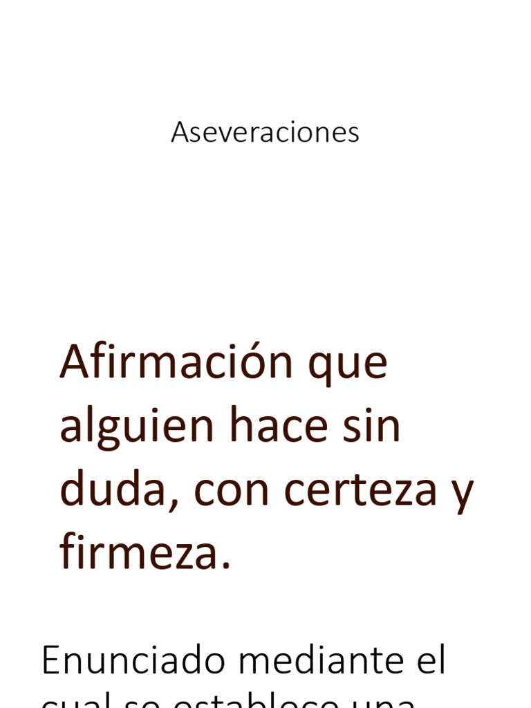 Elementos y Tipos de Aseveraciones | PDF
