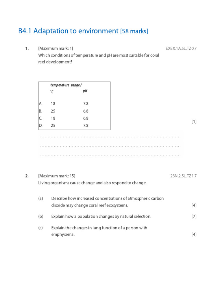 B4.1 Adaptation To Environment | PDF | Bumblebee | Coral