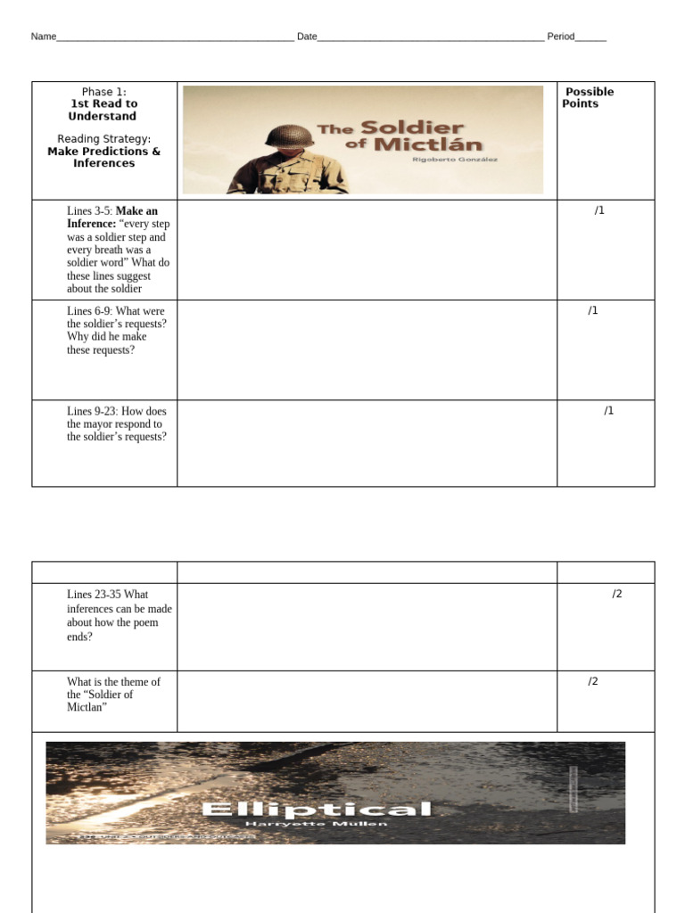 Poetry Collection 1-Outsiders and Outcasts-First Read Questions | PDF