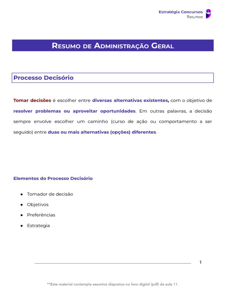 Processo Decisório: Etapas e Tipos | PDF | Tomada de decisões ...