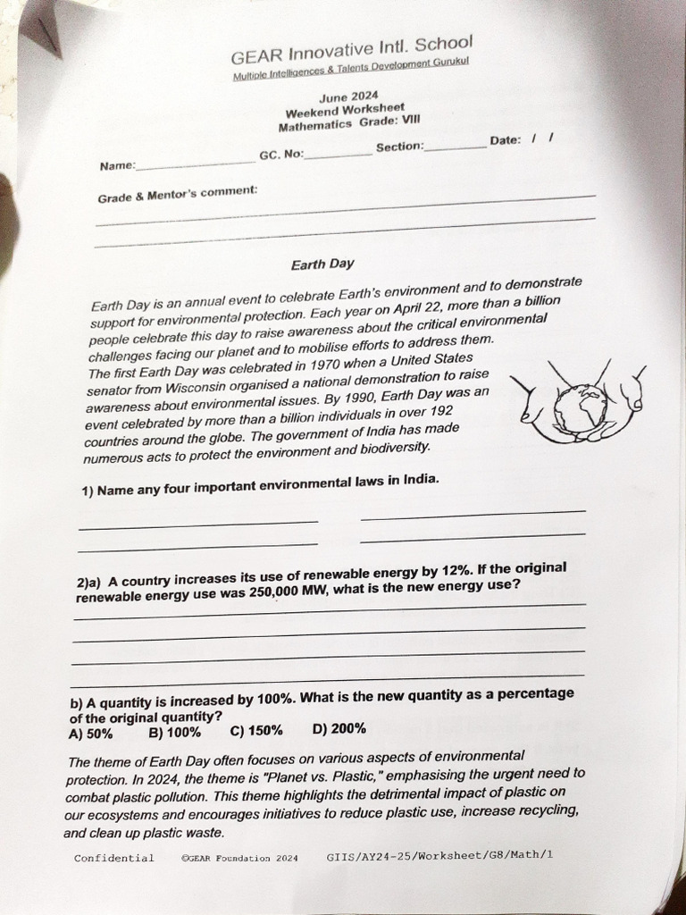 Maths Worksheet | PDF