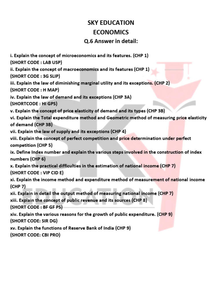 HSC Economics q.6. Answer in Brief | PDF | Macroeconomics | Demand