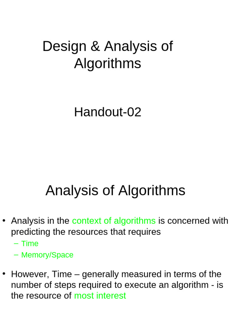 2 DAA - Handout-02-Analysis Intro | PDF | Algorithms | Control Flow