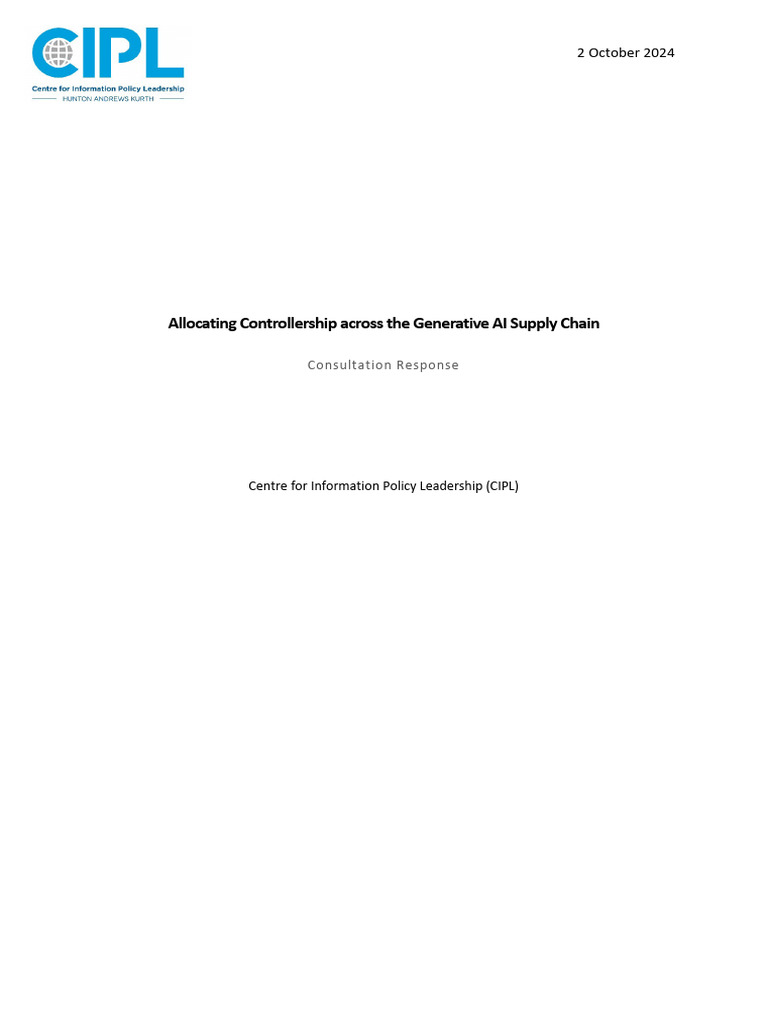 CIPL Response To ICO Consultation On GenAI 1729348756 | PDF ...