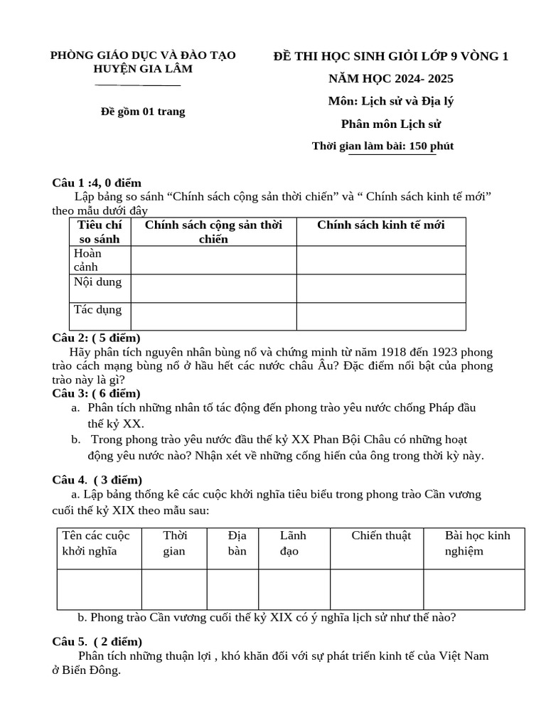 Đề thi HSG 9 vòng 1 - NH đúng Form | PDF