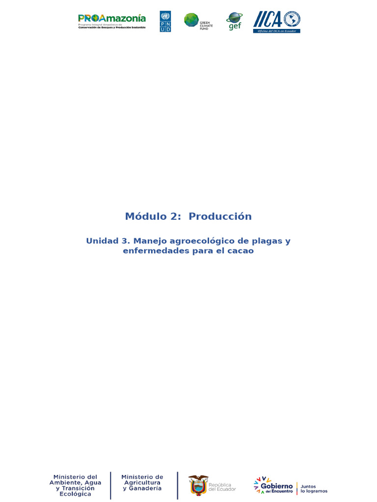 Guion Módulo 2 Unidad 3 Temas 1 y 2 Cacao | PDF | Agua | Microorganismo