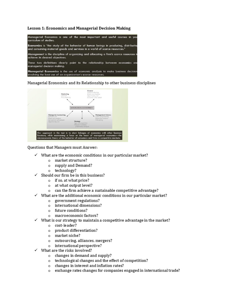 Managerial Economics: Decision-Making Guide | PDF | Economics | Demand