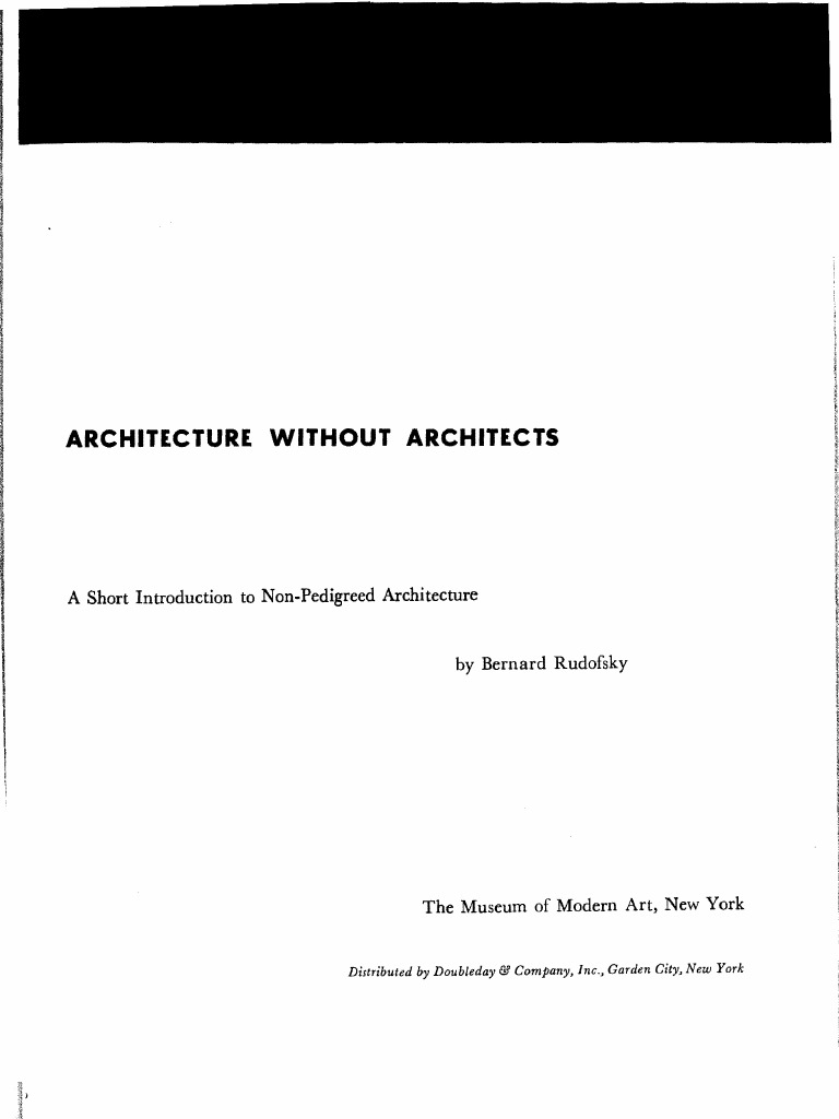 Architecture Without Architects, Bernard Rudofsky | Download Free PDF ...