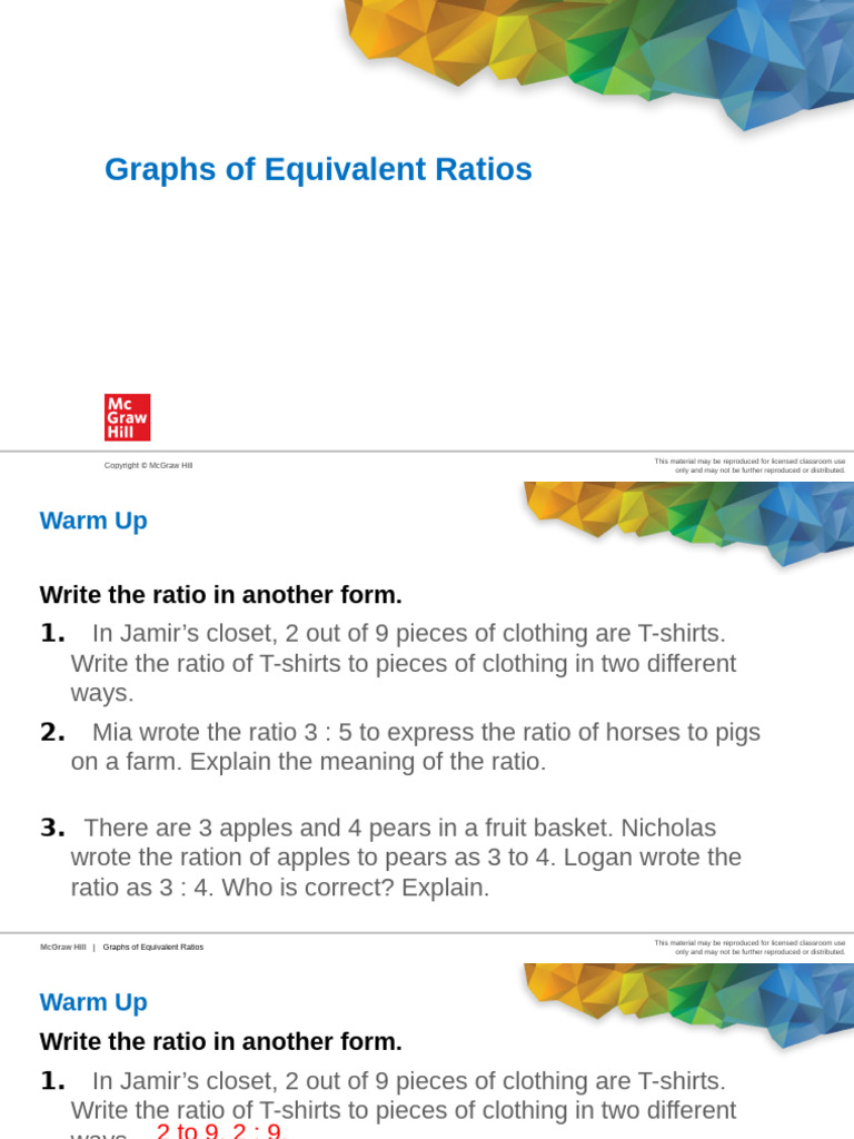 6-1-3 Graphs of Equivalent Ratios | PDF | Cartesian Coordinate System ...