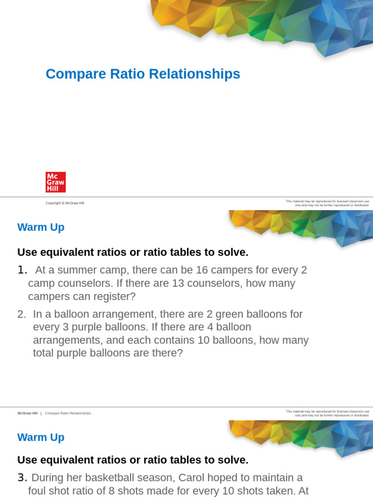 6-1-4 Compare Ratio Relationships | PDF | Pizza | Ratio