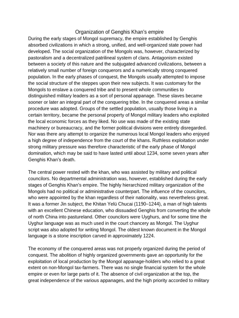 Mongols Source Material | PDF | Mongol Empire | Genghis Khan