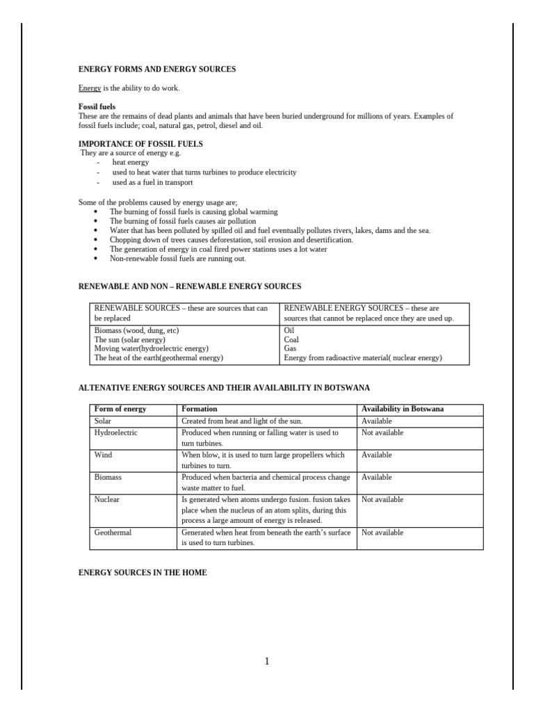NOTES FORM 1 TERM 1-3 | PDF | Hearing | Energy Development