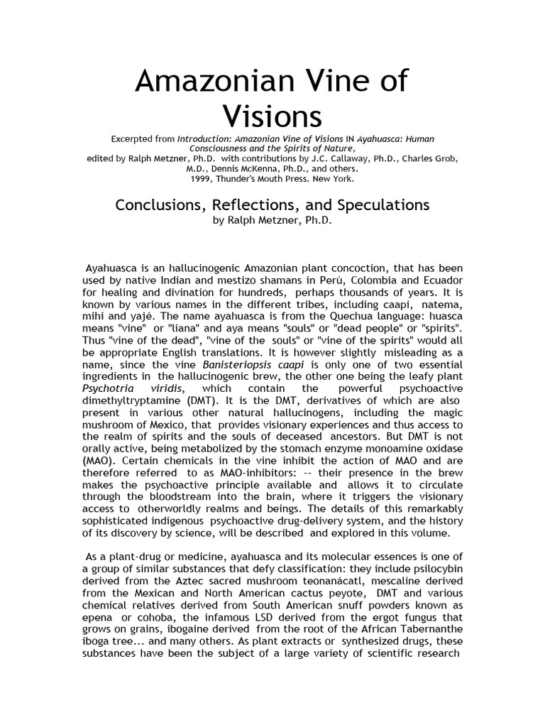 Amazonian Vine of Visions | PDF | Ayahuasca | Shamanism