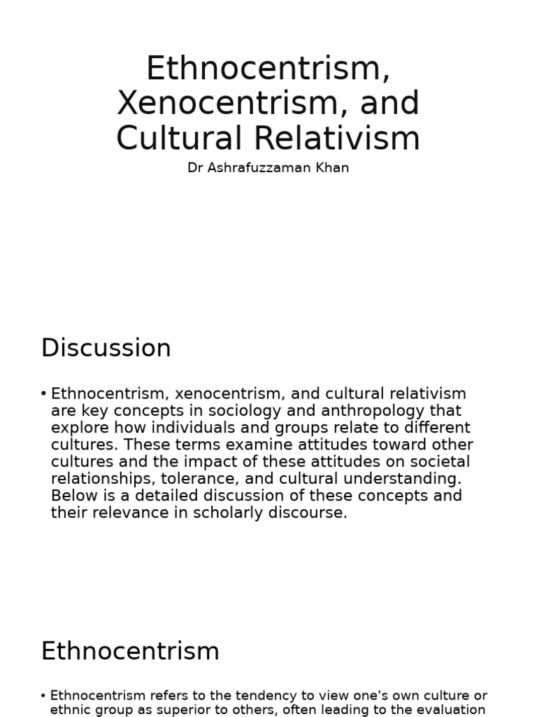 Ethnocentrism, Xenocentrism, and Cultural Relativism - 4 NOV | PDF ...