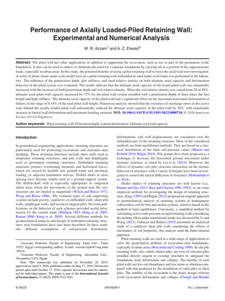 Azzam 2016 | PDF | Deep Foundation | Building Engineering