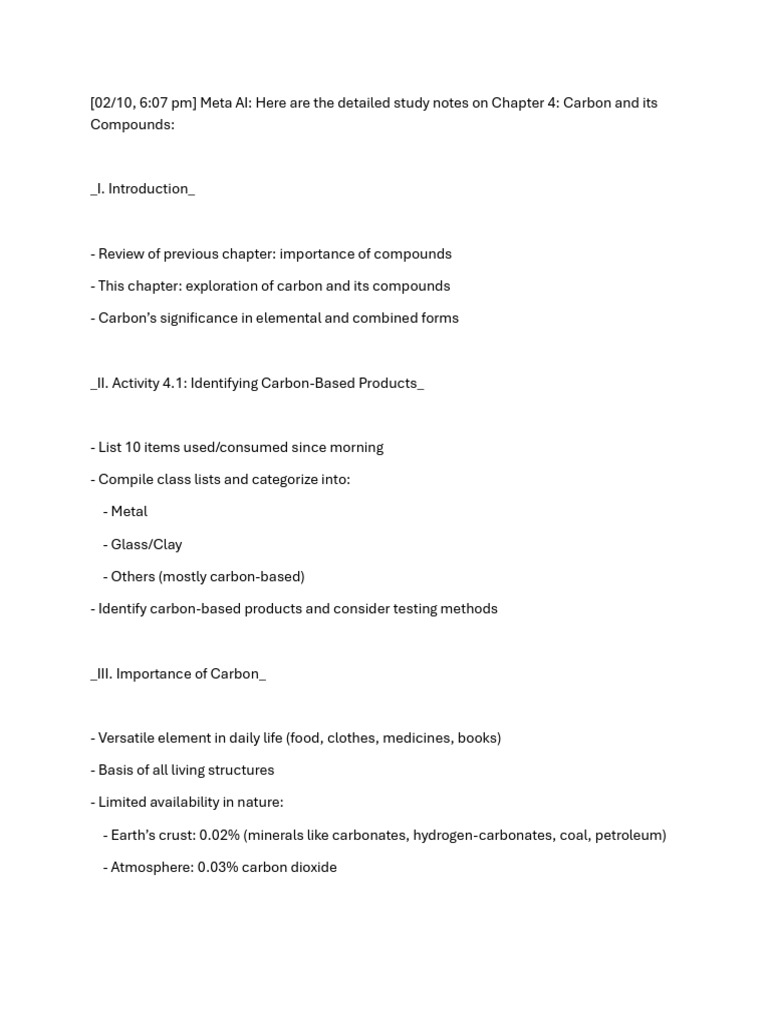 Carbon Compounds and Bonding Explained | PDF | Covalent Bond | Chemical ...