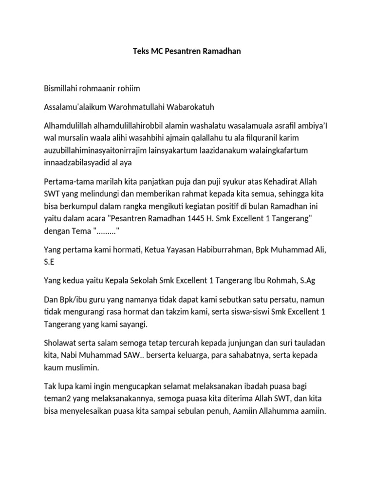 Teks MC Sanlat | PDF