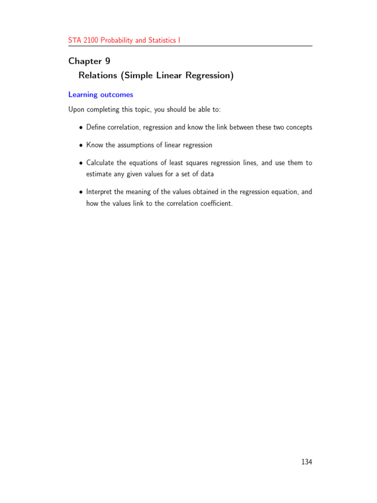 STA2100-Regression Analysis | PDF | Linear Regression | Regression Analysis