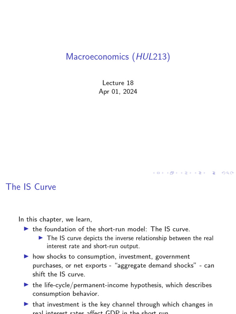 Understanding the IS Curve in Macroeconomics | PDF