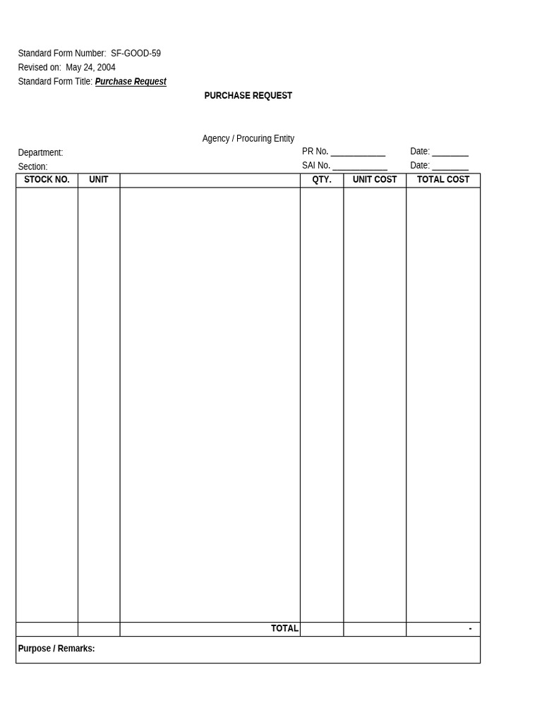 Purchase Request | PDF | Business | Finance & Money Management