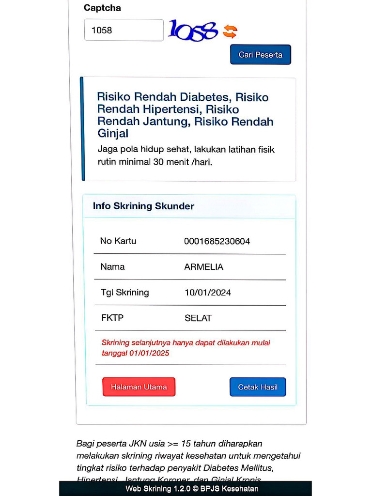 Skirining ARMELIA TPS 001 | PDF