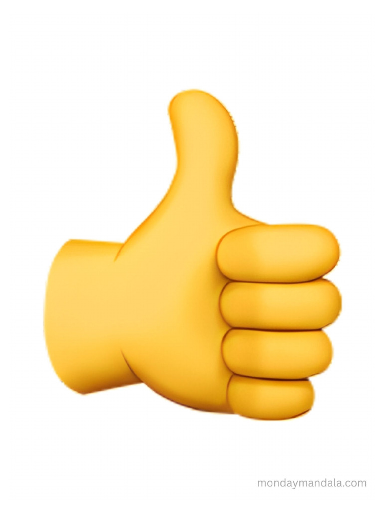 Printable Thumbs Up Sign Emoji | PDF