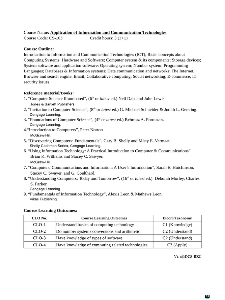 Application of ICT (Notes) | PDF