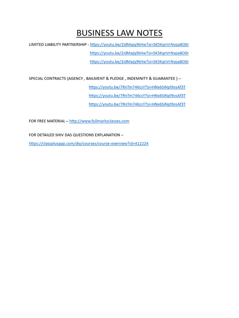 All Business Law Material | PDF