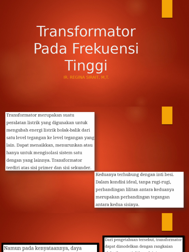 Transformator Pada Frekuensi Tinggi | PDF