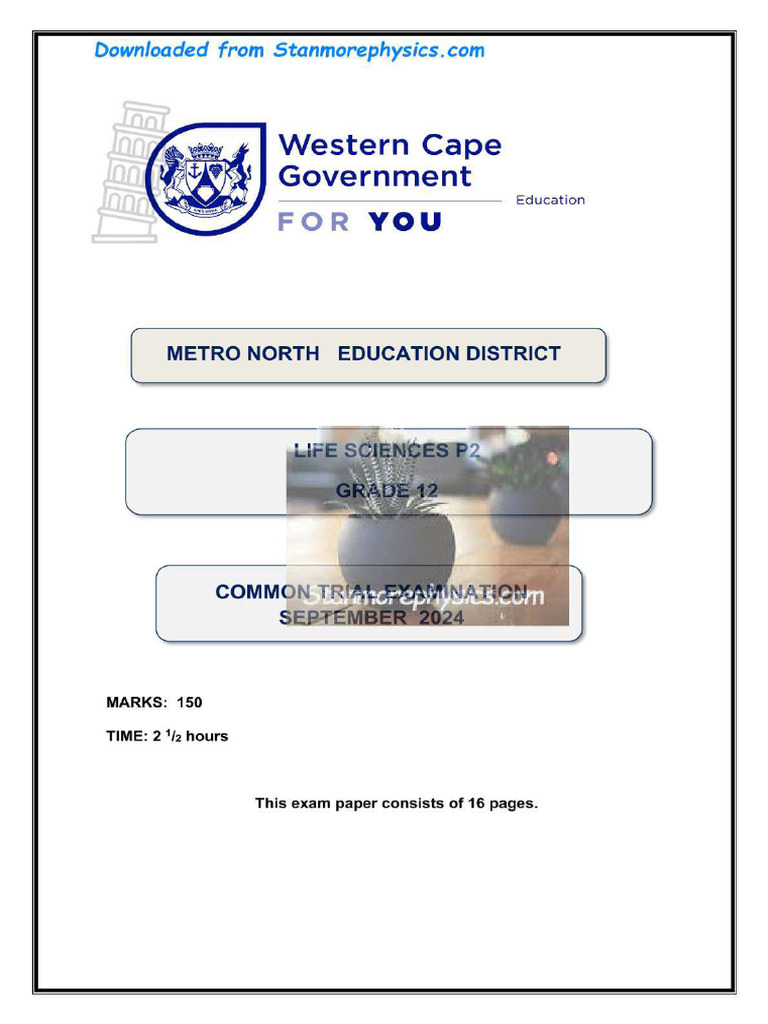 WC MN Life Sciences Grade 12 September 2024 P2 and Memo | PDF